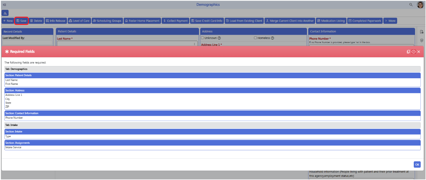 Required vs. Optional Fields Explained – ClinicTracker